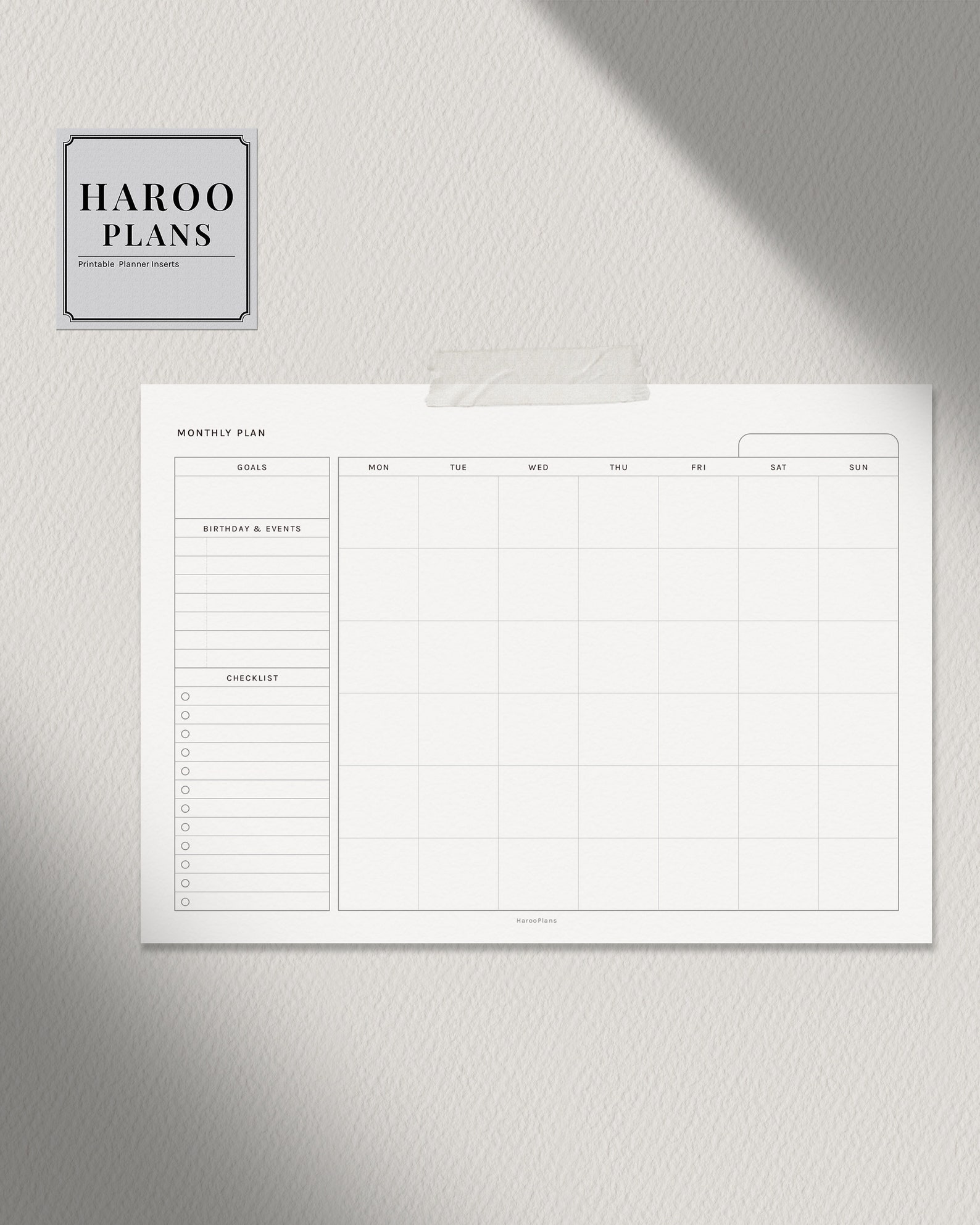 Monthly Planner A4 US Letter Printable Inserts MO1P - Etsy