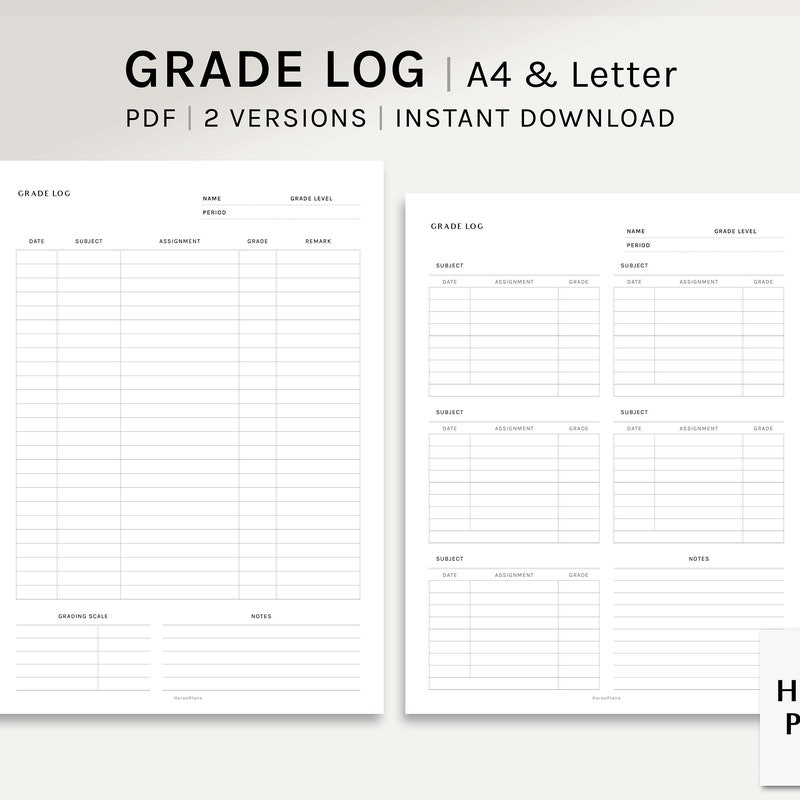 Printable Grade Sheet - Etsy