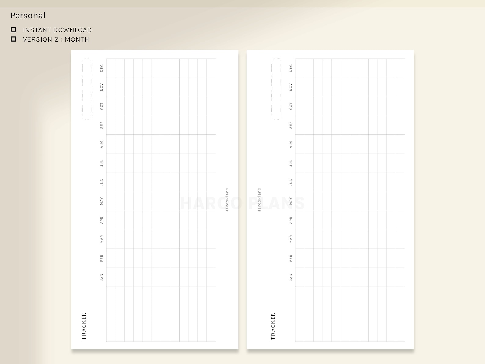 Monthly Tracker Personal Size Printable Planner Inserts | Etsy