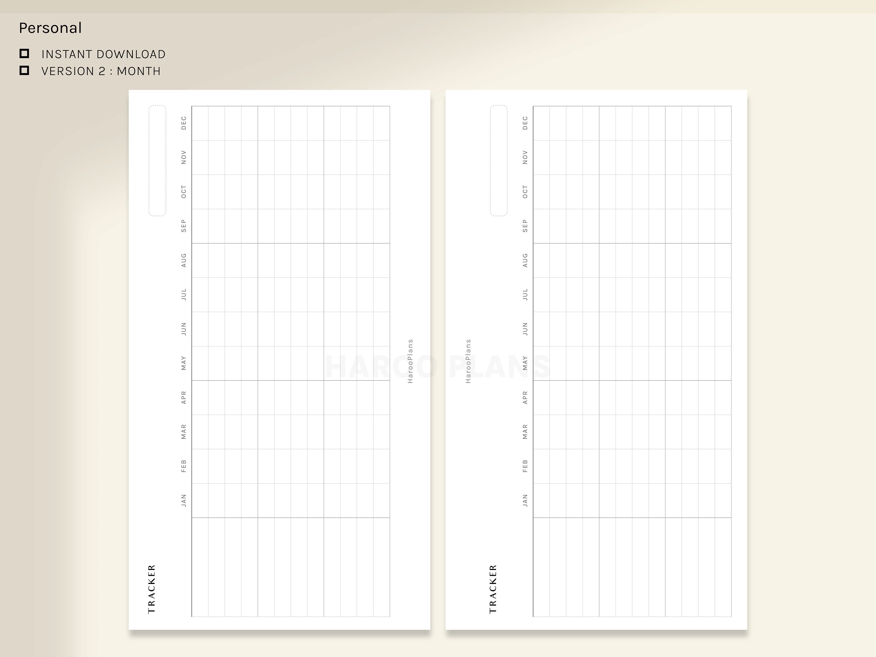 Monthly Tracker Personal Size Printable Planner Inserts - Etsy