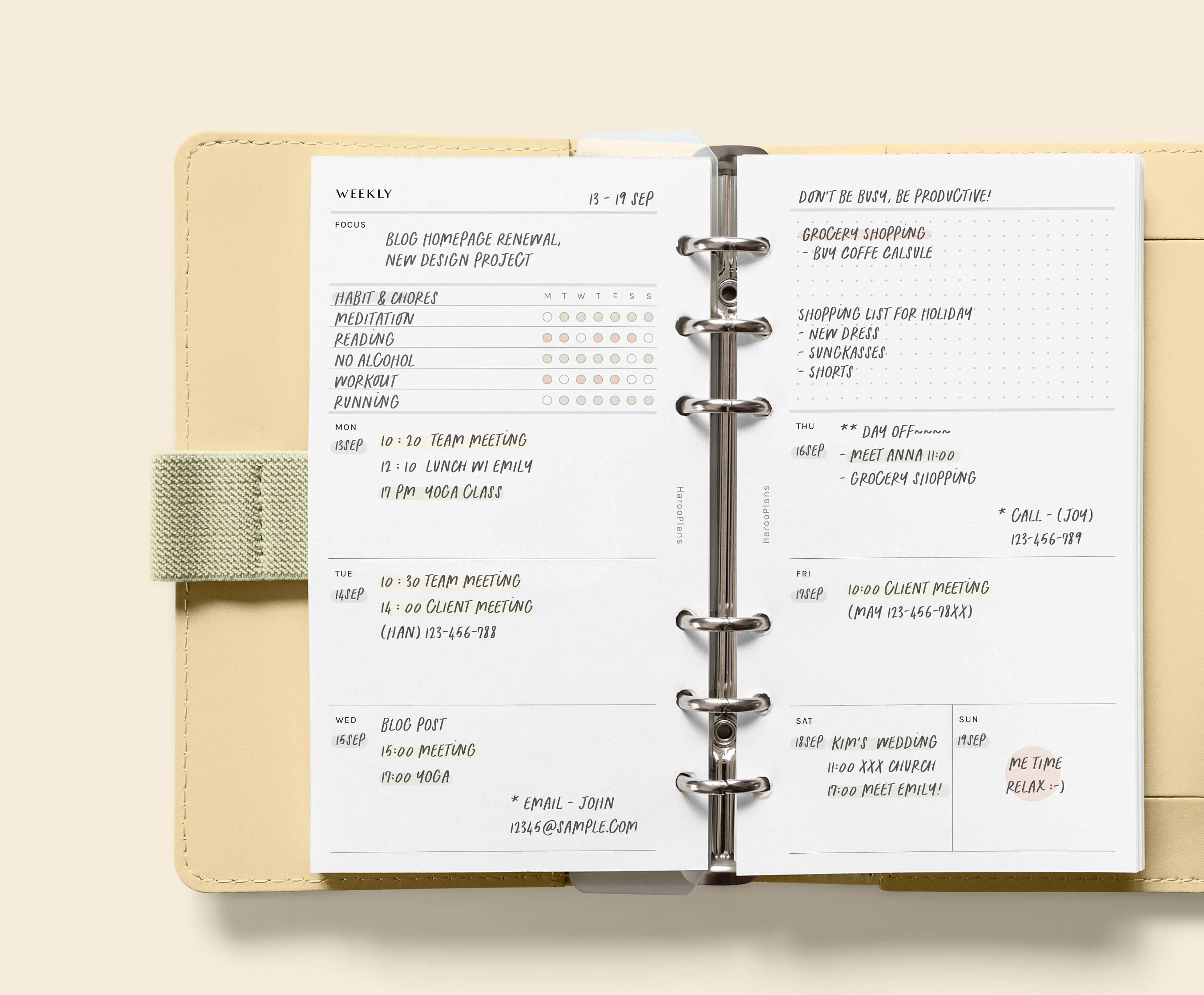 Simple Weekly Personal Size Printable Planner Inserts - Etsy