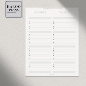 Daily Routine | A4, US Letter Printable Planner Inserts | Morning and ...