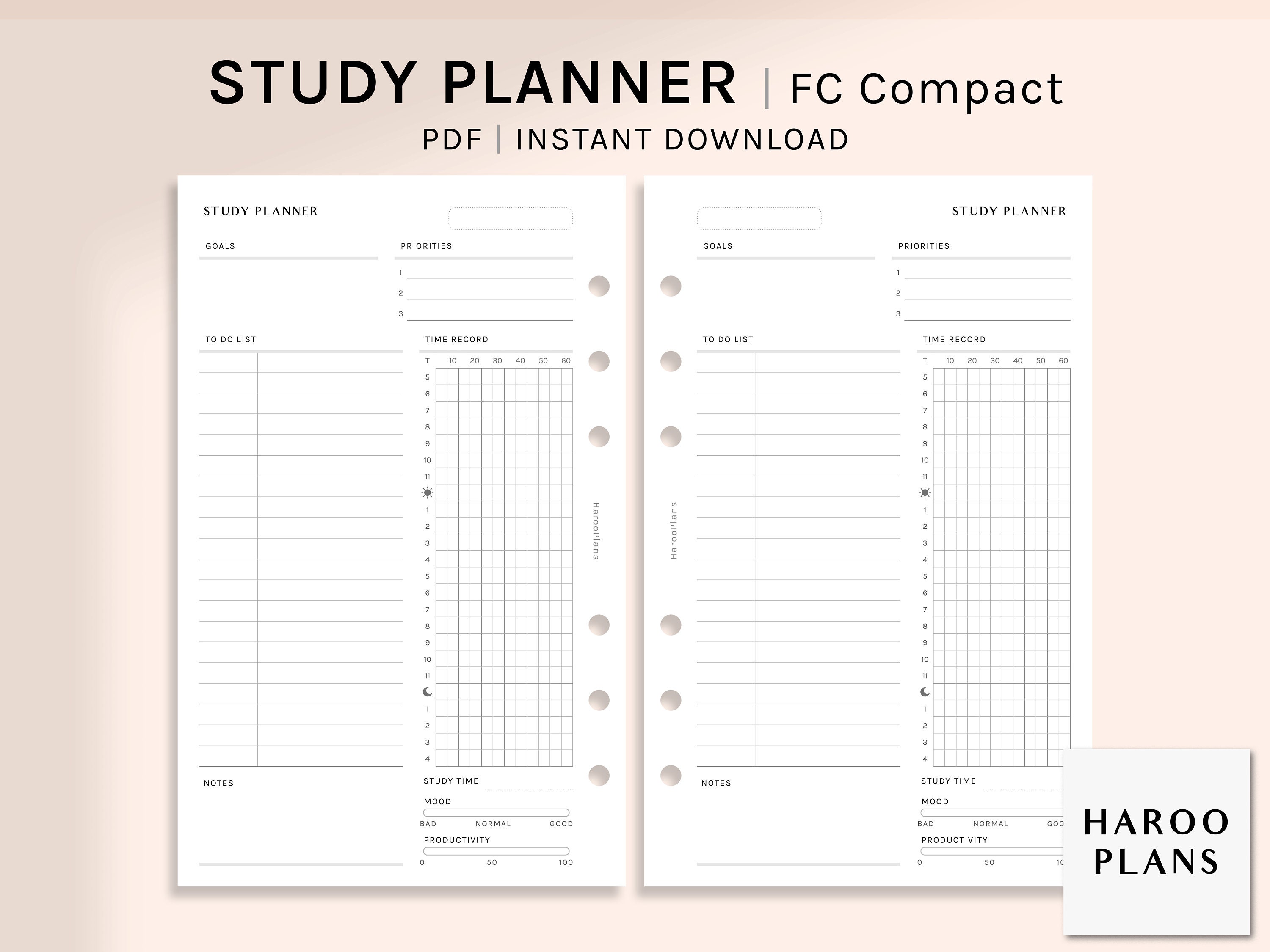 Study Planner | FC Compact Printable Inserts | Students Schedule ...