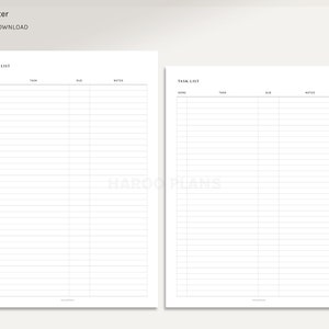 Task List | A4, US Letter Printable Planner Inserts | to Do List ...