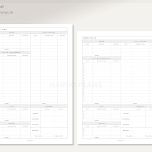 Budget Planner | A4, US Letter Printable Planner Inserts | Finance ...