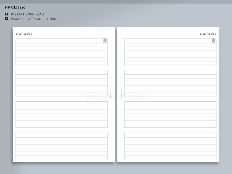 Bible Verses HP Classic Printable Happy Planner Inserts - Etsy
