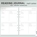 Reading Journal Printable Half-letter Book Notes Template PDF Simple ...