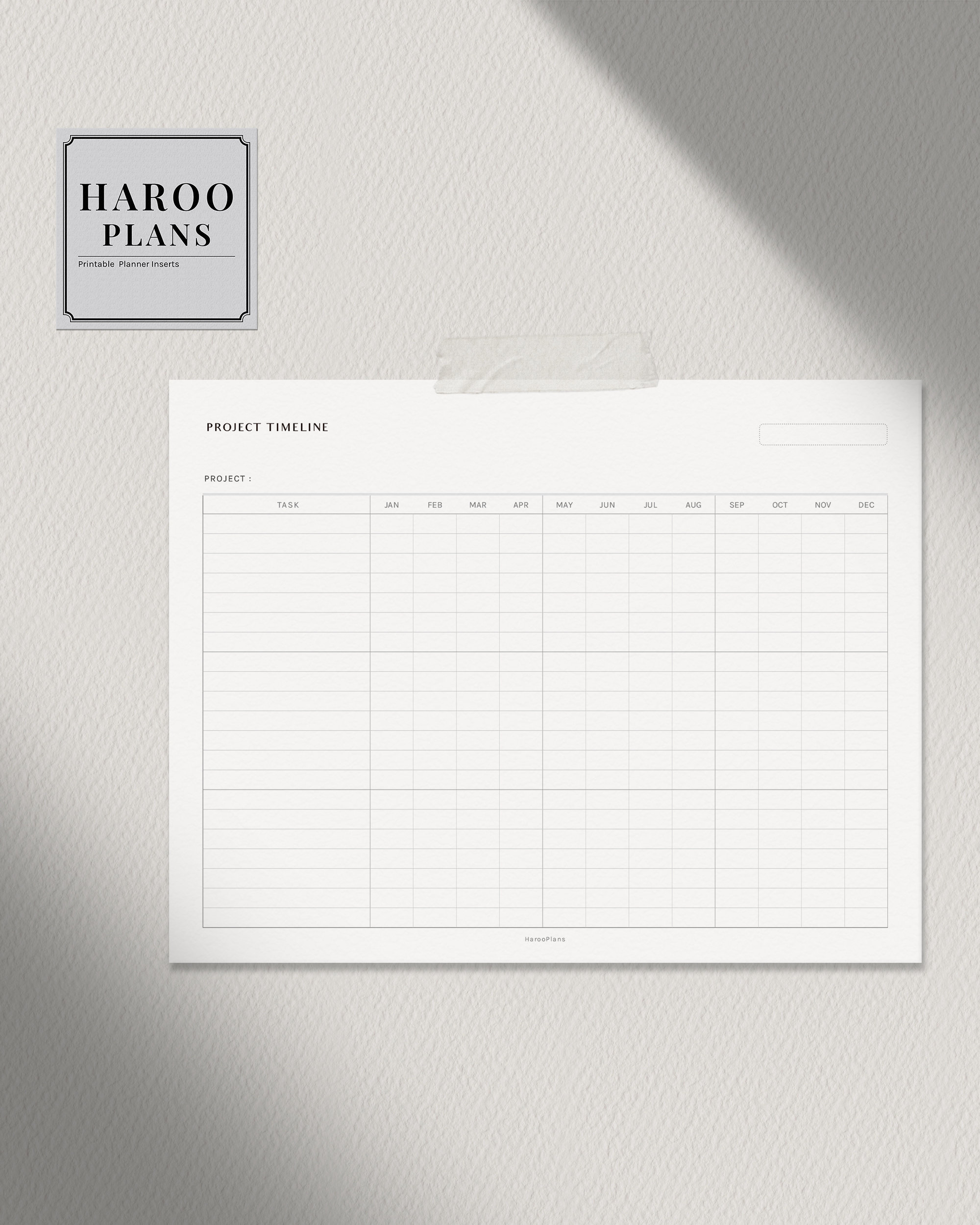Project Timeline Sheet | A4, US Letter Printable Planner Inserts | Work ...