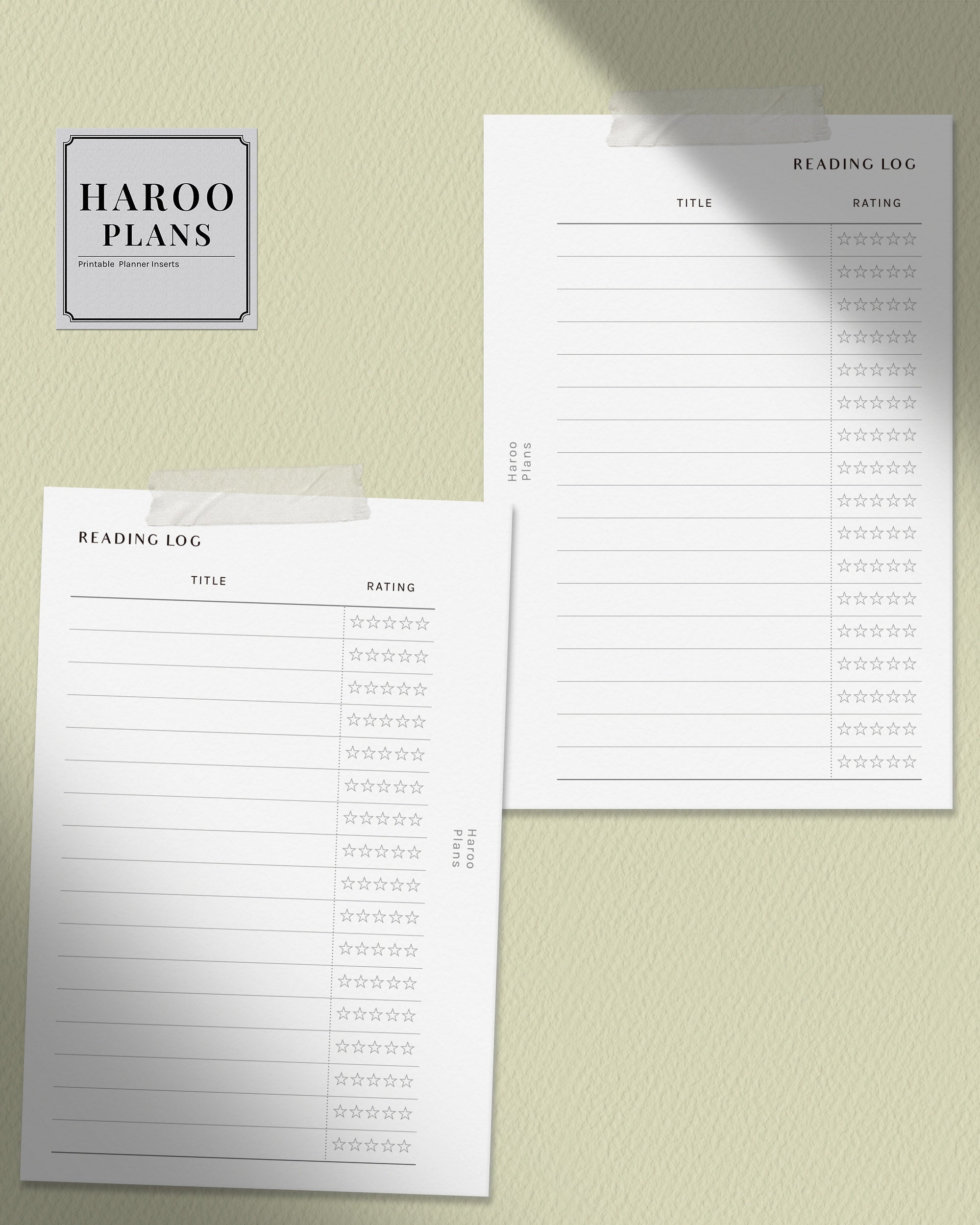 Reading Log Pocket Ring Printable Planner Inserts Book - Etsy