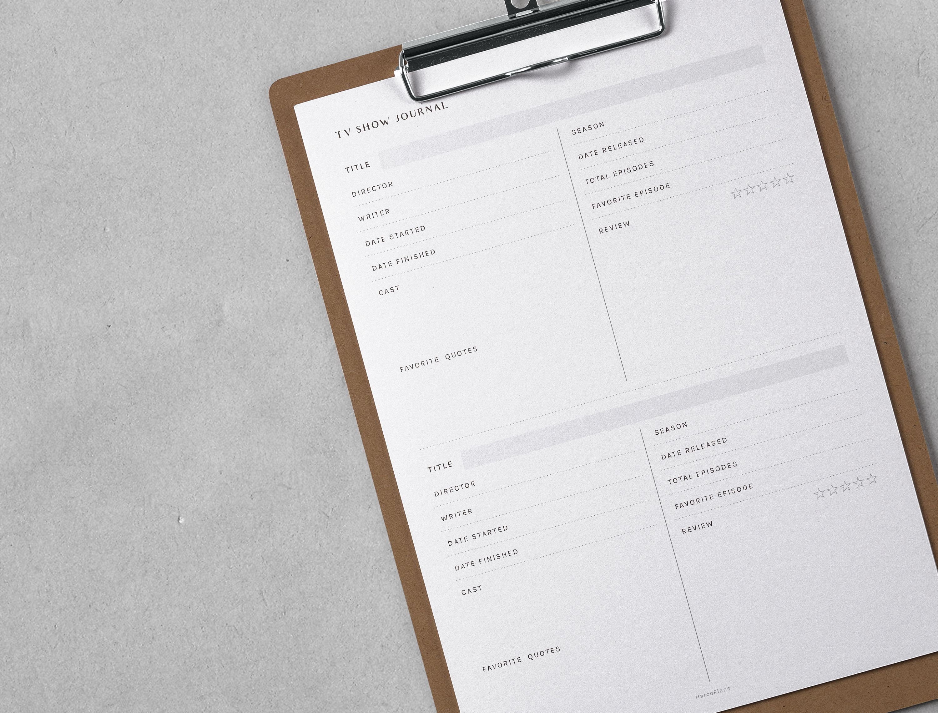 TV Show Journal A4 US Letter Printable Planner Inserts - Etsy