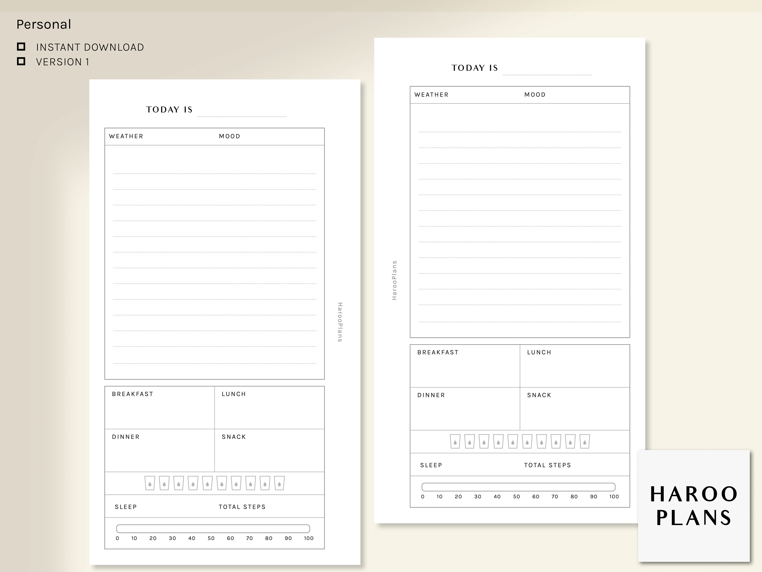Daily Diary Personal Ring Printable Planner Inserts Idea - Etsy