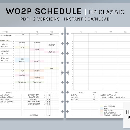 Meal Plan HP Classic Printable Happy Planner Inserts - Etsy