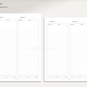 2 Days on 1 Page | A4, US Letter Printable Planner Inserts | Daily ...