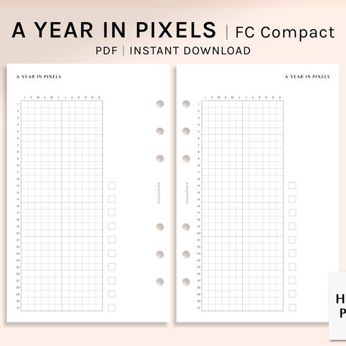 FC Compact Year Tracker Habit Tracker Yearly Overview Mood - Etsy