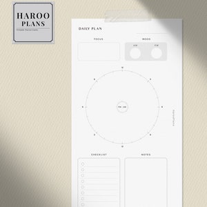 Daily Planner | Personal Size Printable Inserts | 24 Hour Schedule ...
