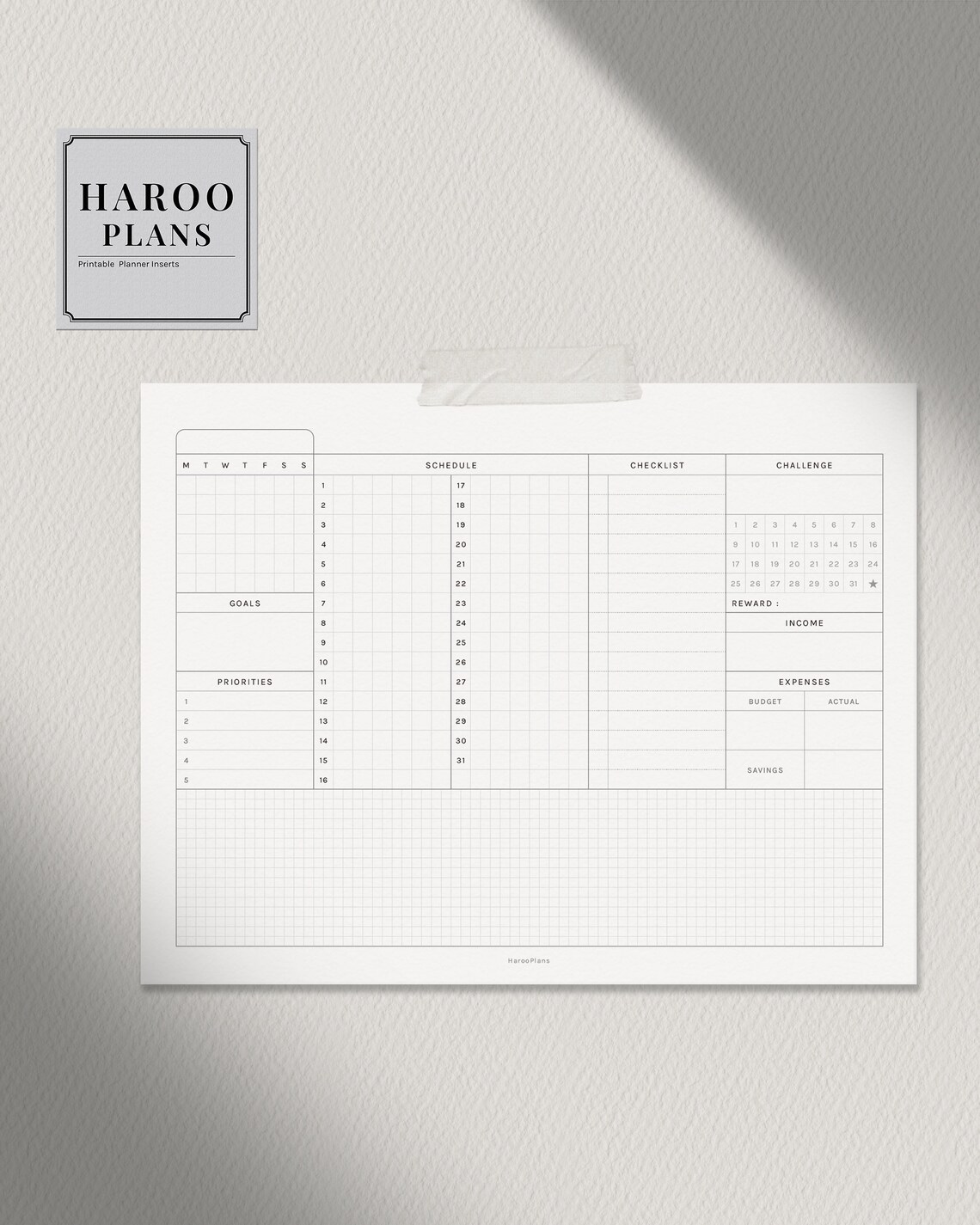 Monthly Planner A4 US Letter Printable Inserts Month - Etsy