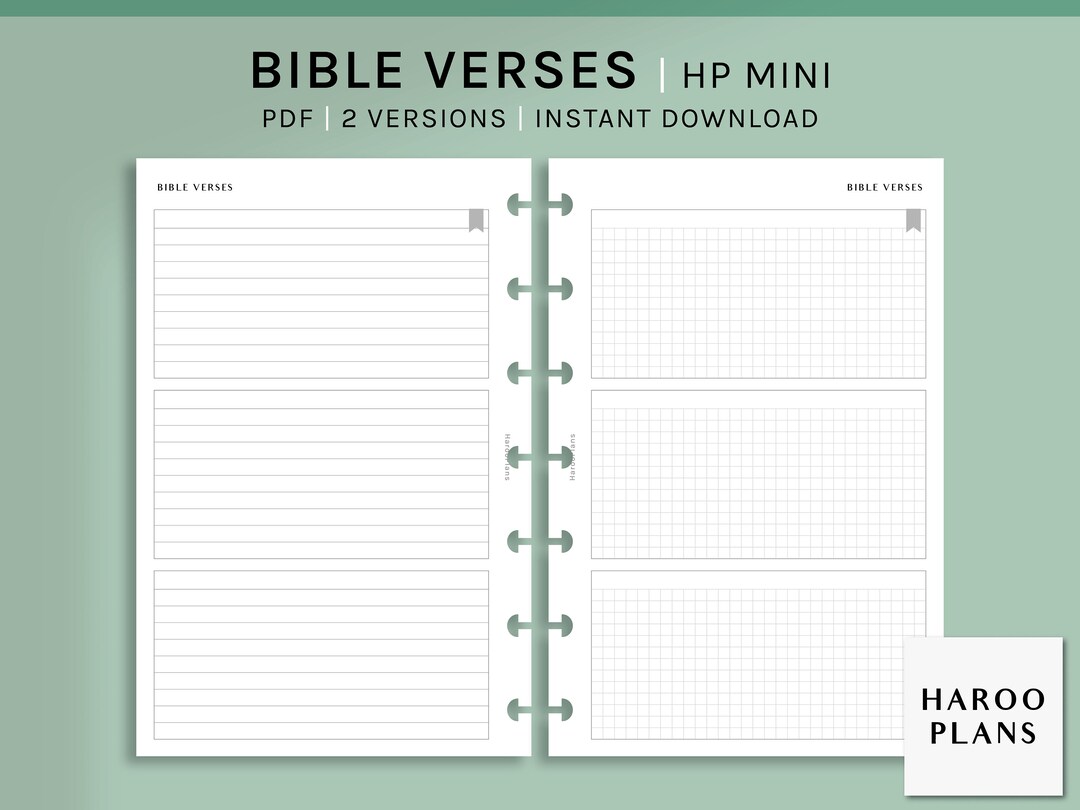Bible Verses | HP Mini Printable Happy Planner Inserts | Sermon ...