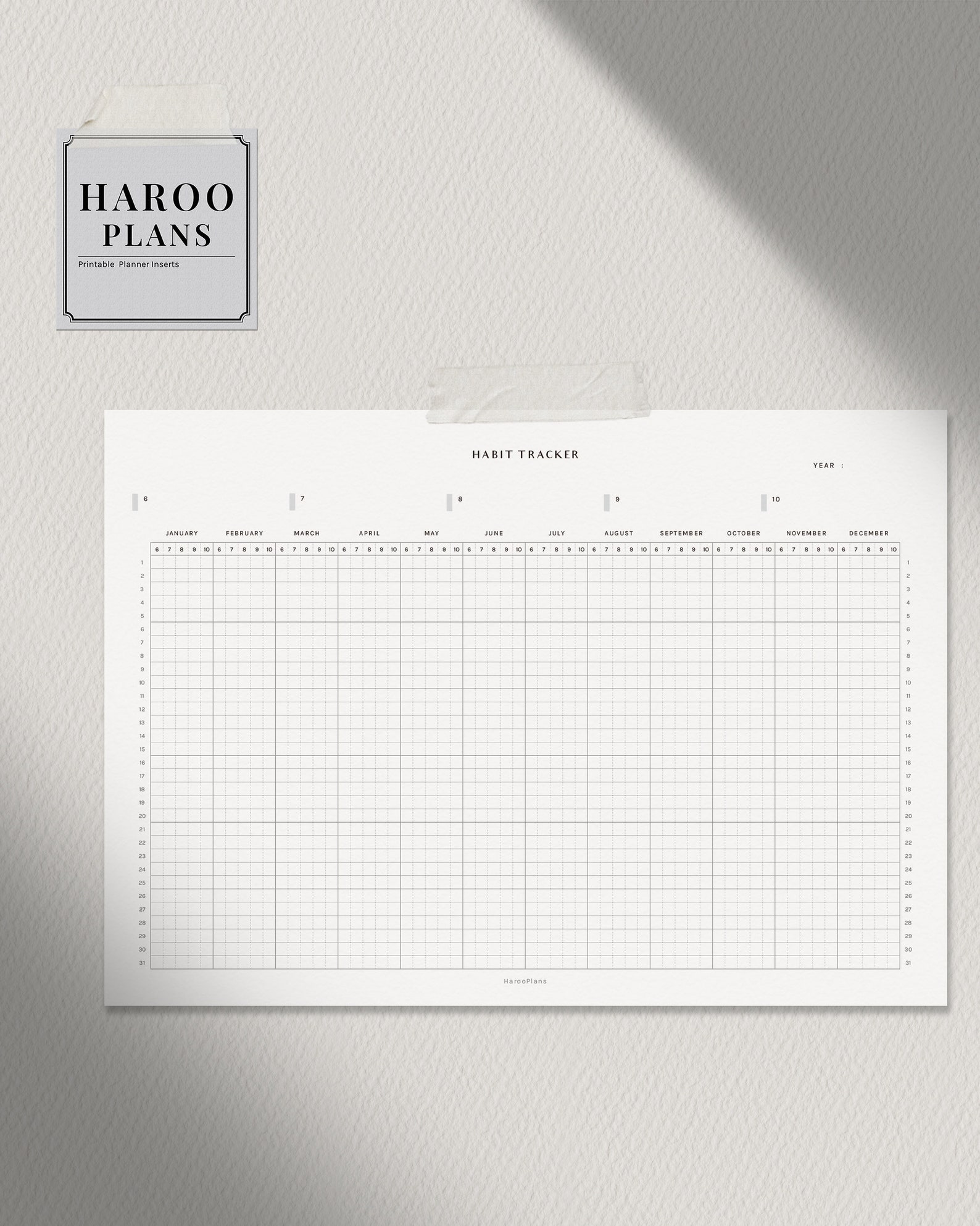Yearly Habit Tracker A4 US Letter Size Printable Planner | Etsy