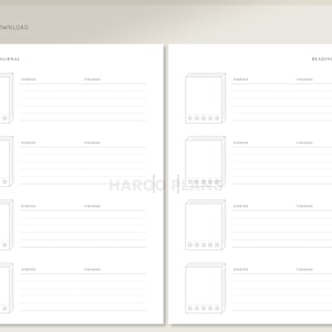 Reading Journal | A5 Printable Planner Inserts | Book Review Log ...