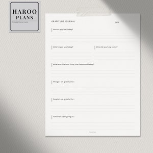 Gratitude Journal | A4, US Letter | Daily Planner Printable Inserts ...