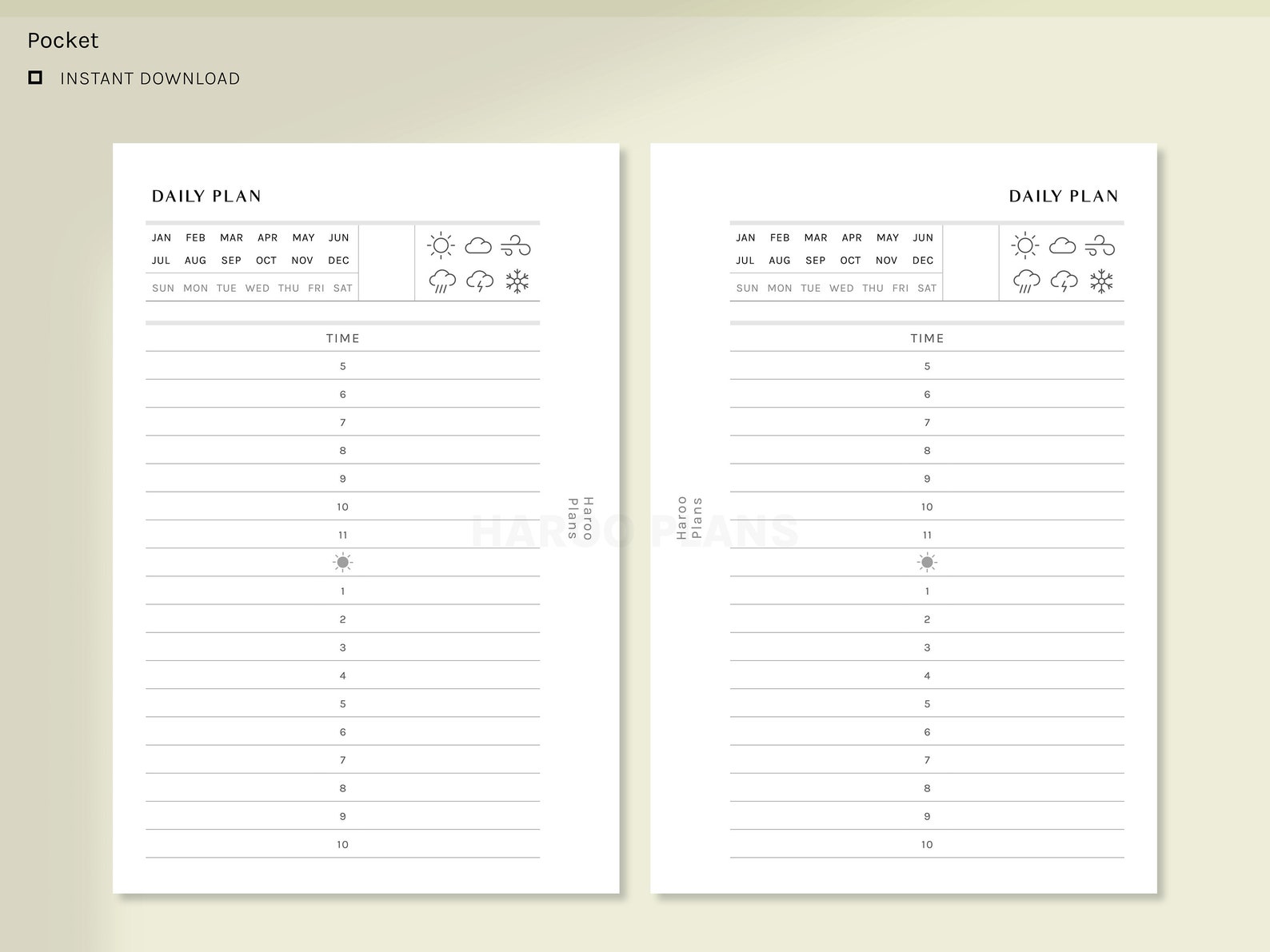 Daily Planner | Pocket Size Printable Inserts | Simple Schedule ...