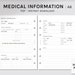 Medical Information Sheet | A6 Printable Planner Inserts | Simple ...
