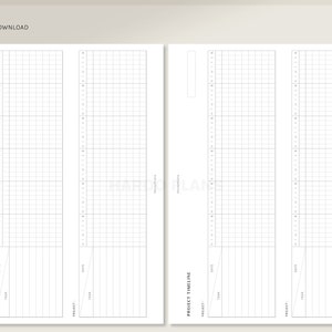Project Timeline Sheet | A5 Printable Planner Inserts | Work Schedule ...