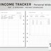 Income Tracker Personal Wide Printable Planner Inserts - Etsy
