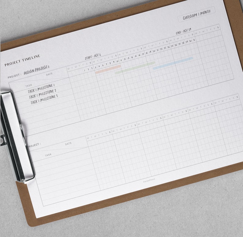 Project Timeline Sheet A4 US Letter Printable Planner | Etsy