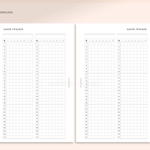 Water Tracker FC Compact Printable Planner Inserts Water - Etsy