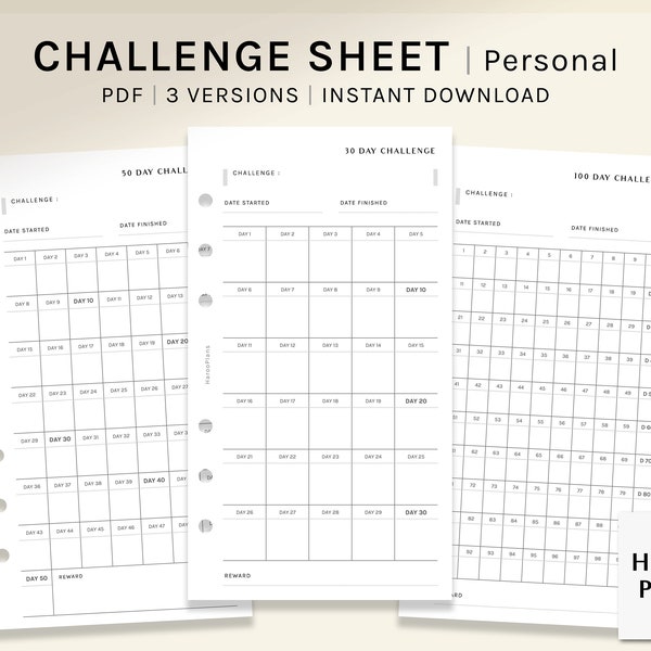 30 Day Challenge Sheet - Etsy