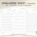 Challenge Sheet Personal Size Printable Planner Inserts 30 | Etsy