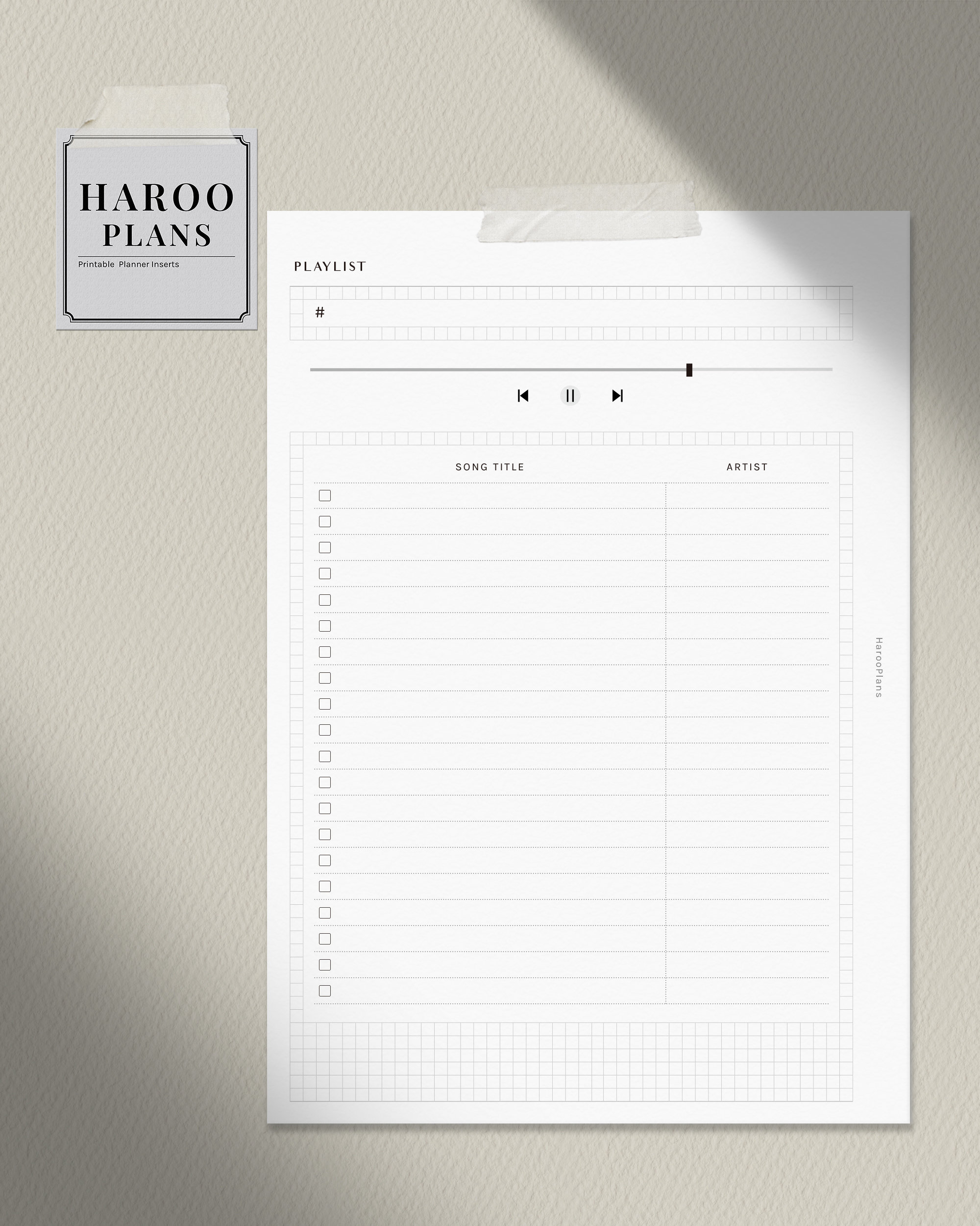 Playlist Sheets | A5 | Printable Music Tracker Inserts | Podcast List ...