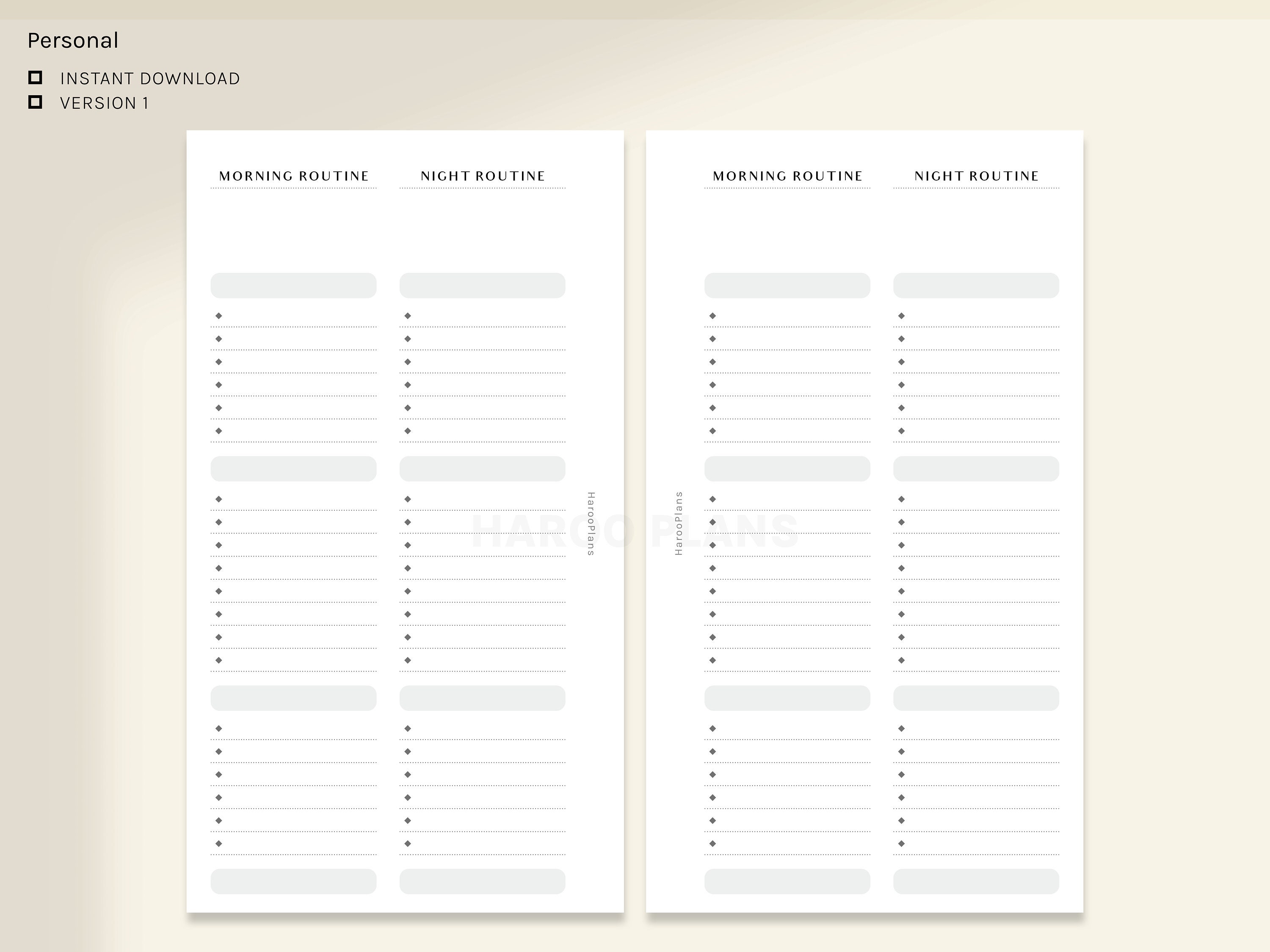 Daily Routine Personal Size Printable Planner Inserts - Etsy