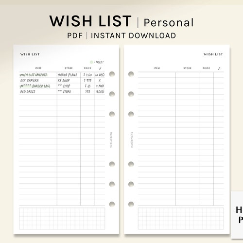 Task List Personal Printable Planner Inserts to Do List - Etsy