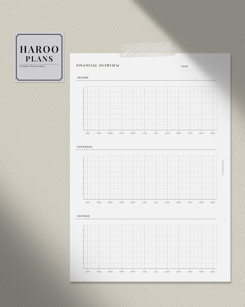 Financial Overview Chart A5 Printable Planner Inserts - Etsy