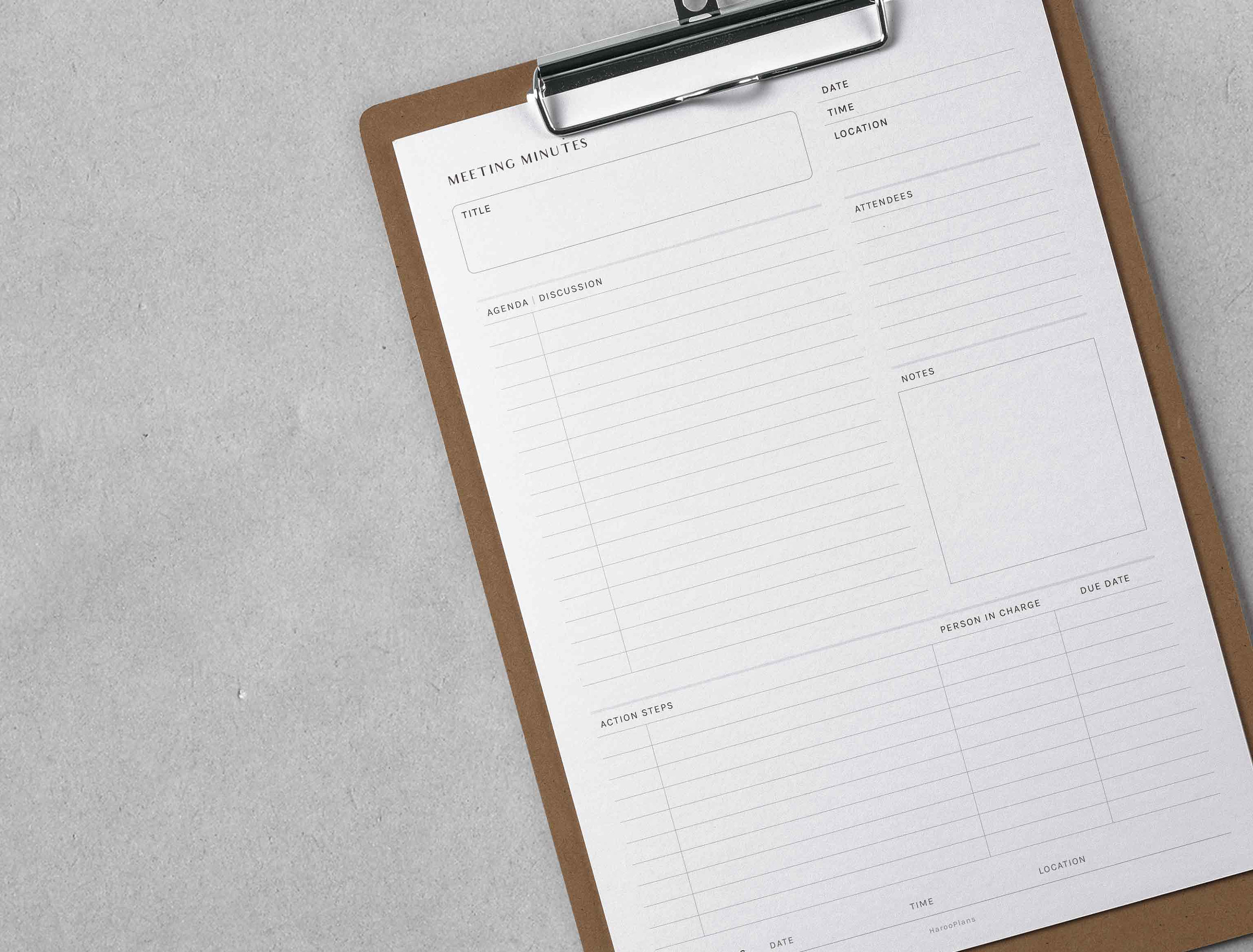 Meeting Minutes | A4, US Letter Printable Planner Inserts | Work ...