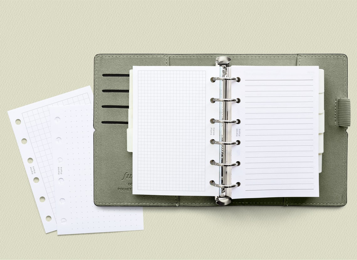 Basic Notes Paper Set | Pocket Ring | Printable Planner Inserts | Study ...