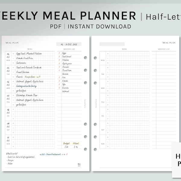 Weekly Planner Sheet - Etsy