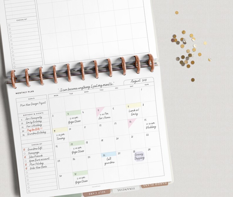 Monthly Planner A4 Us Letter Printable Inserts Mo1p Etsy