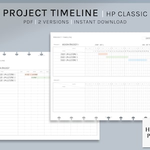 Project Timeline | HP Classic Printable Happy Planner Inserts ...