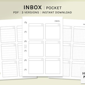 Inbox | Pocket Size Printable Planner Inserts | Blank Box to Do List ...