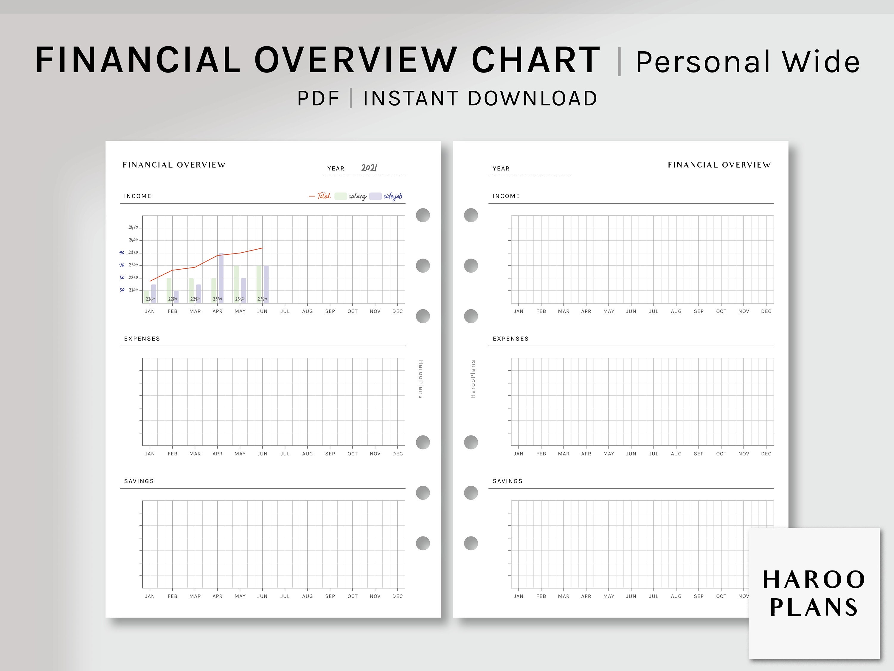 Financial Overview Chart Personal Wide Size Printable - Etsy