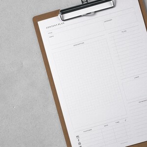 Content Planner | A4, US Letter Printable Inserts | Social Media ...