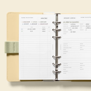 Home Inventory | Personal Size Printable Planner Inserts | Household ...