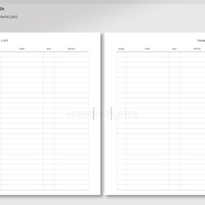 Task List | Personal Wide Printable Planner Inserts | to Do List ...