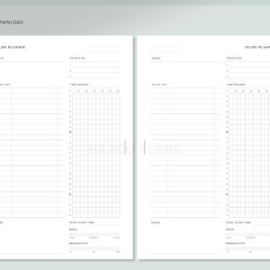 Study Planner | Half-letter Printable Inserts | Students Schedule ...