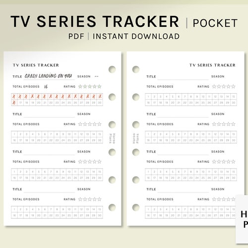 TV Series Tracker Printable Inserts A6 TV Show Checklist - Etsy