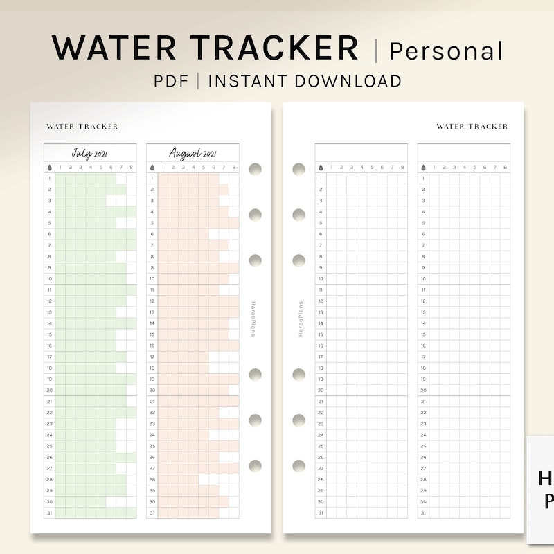 Water Intake Log - Etsy