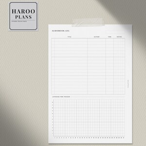 Audiobook and Podcast Log | A5 Printable Planner Inserts | Audible ...